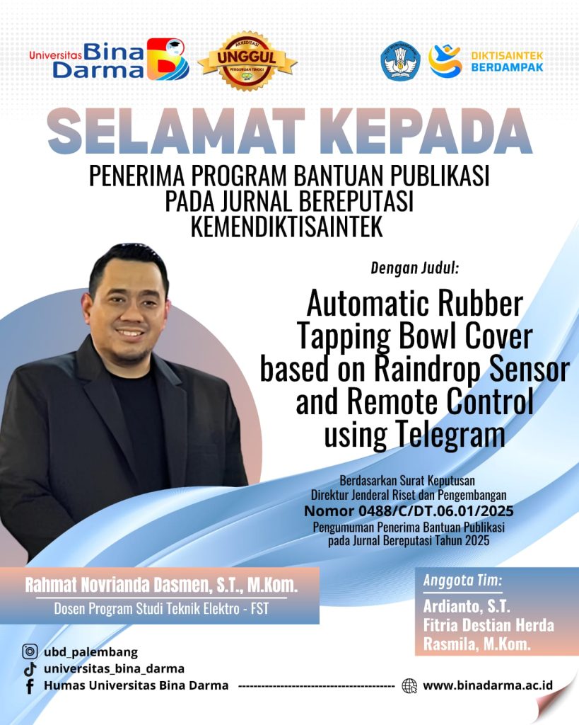 1 TIM RISET UNIVERSITAS BINA DARMA LOLOS BANTUAN PUBLIKASI PADA JURNAL ...
